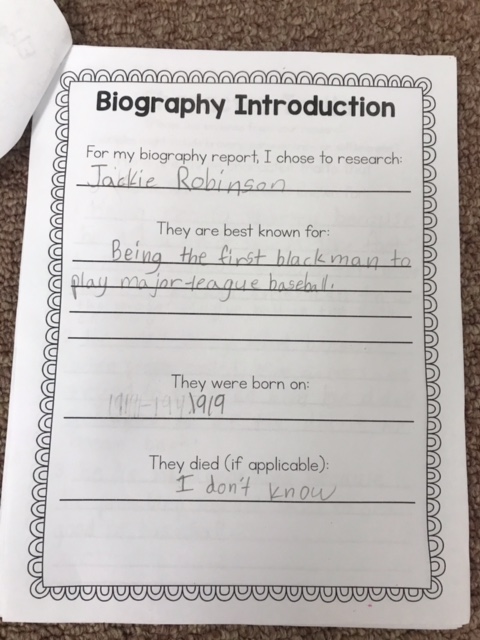 Second Grade Biographies – FRIDAY BLOG